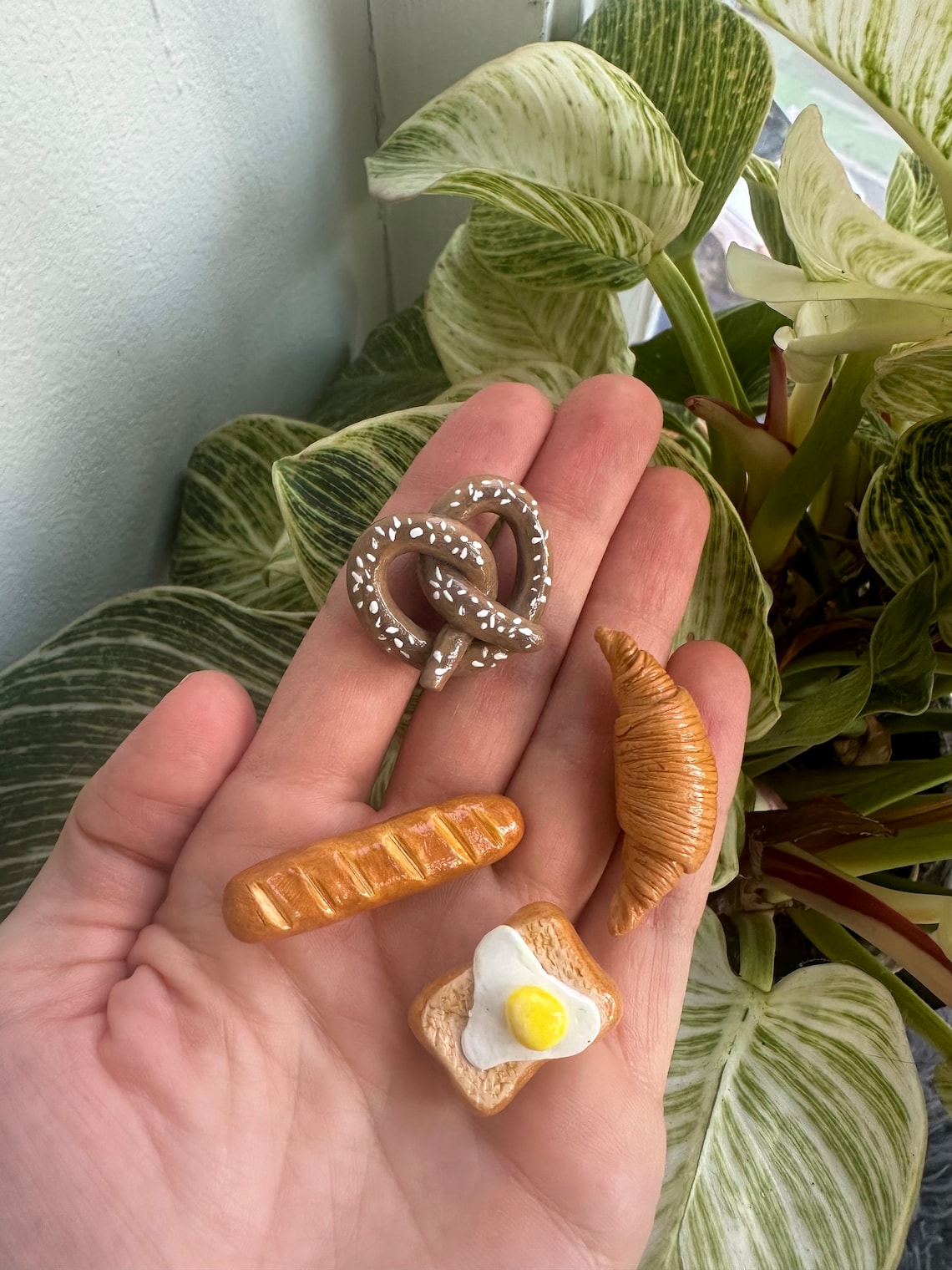 Handmade Magnets Freshly Baked Breads Theme Set of 4 Magnets Miniature ...