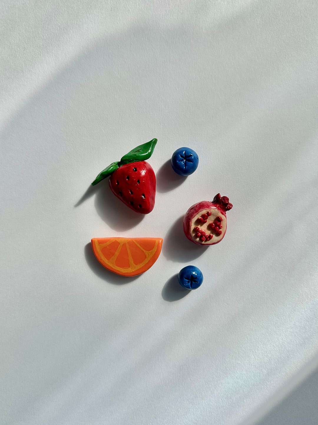 Handmade Refrigerator Magnets Cute Fruit Theme Set of 5 Magnets ...