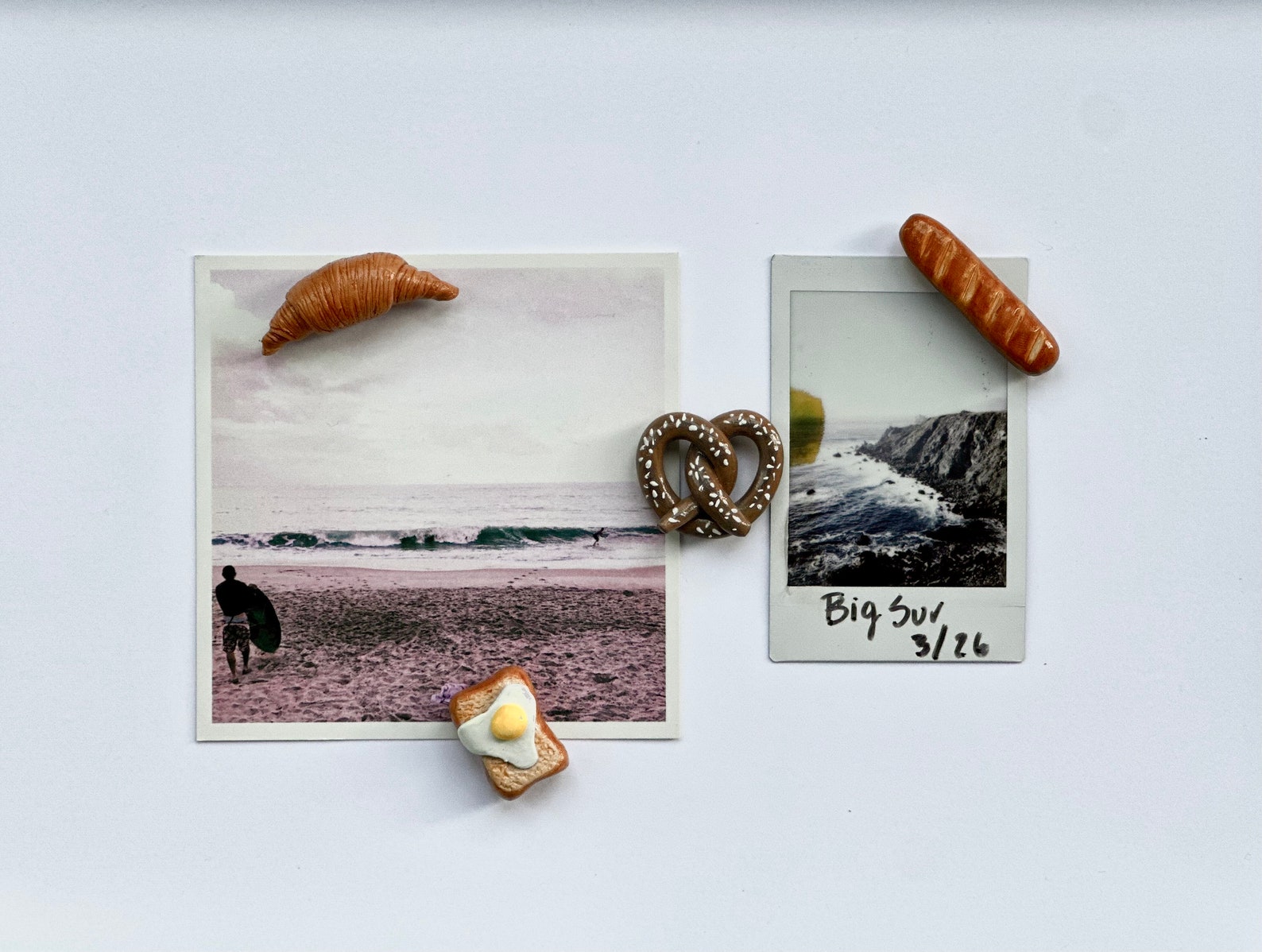 Handmade Magnets Freshly Baked Breads Theme Set of 4 Magnets Miniature ...