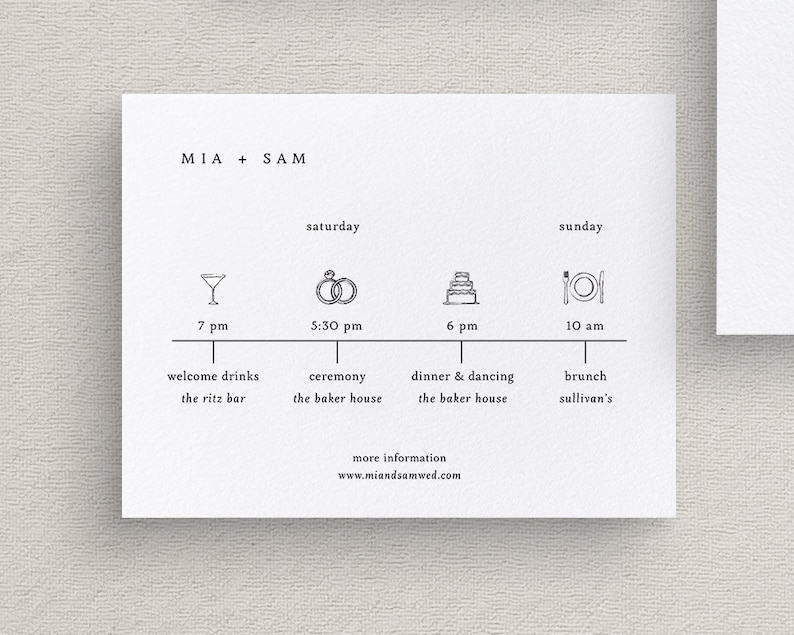 Printable Template, Wedding Invitation, Save the Date, Timeline, Detail ...