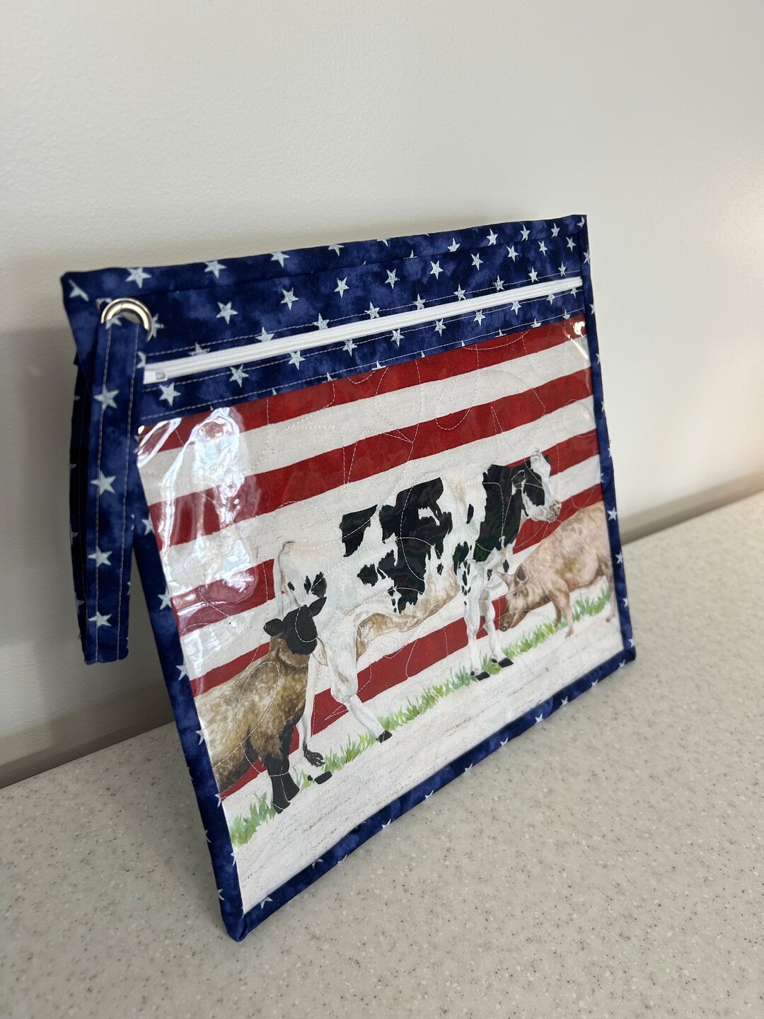 Vinyl Front Quilted Project Bag With Handle - Etsy