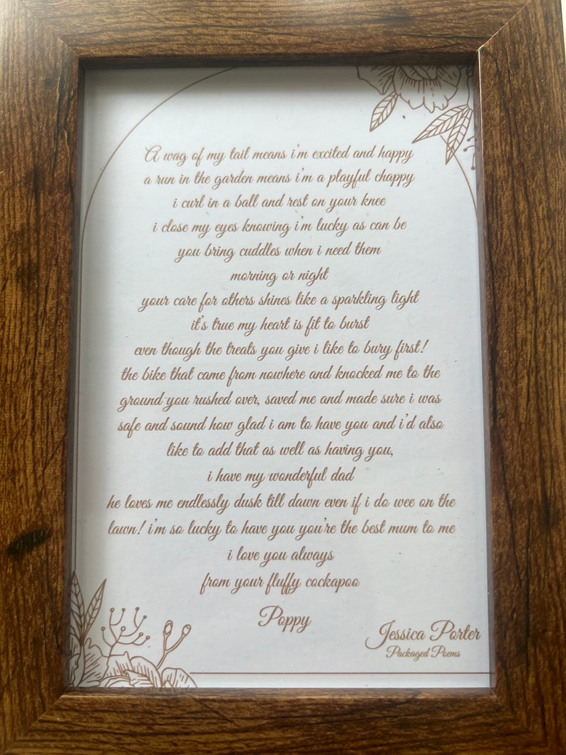 Poem and Picture in a Double Wooden Frame - Etsy