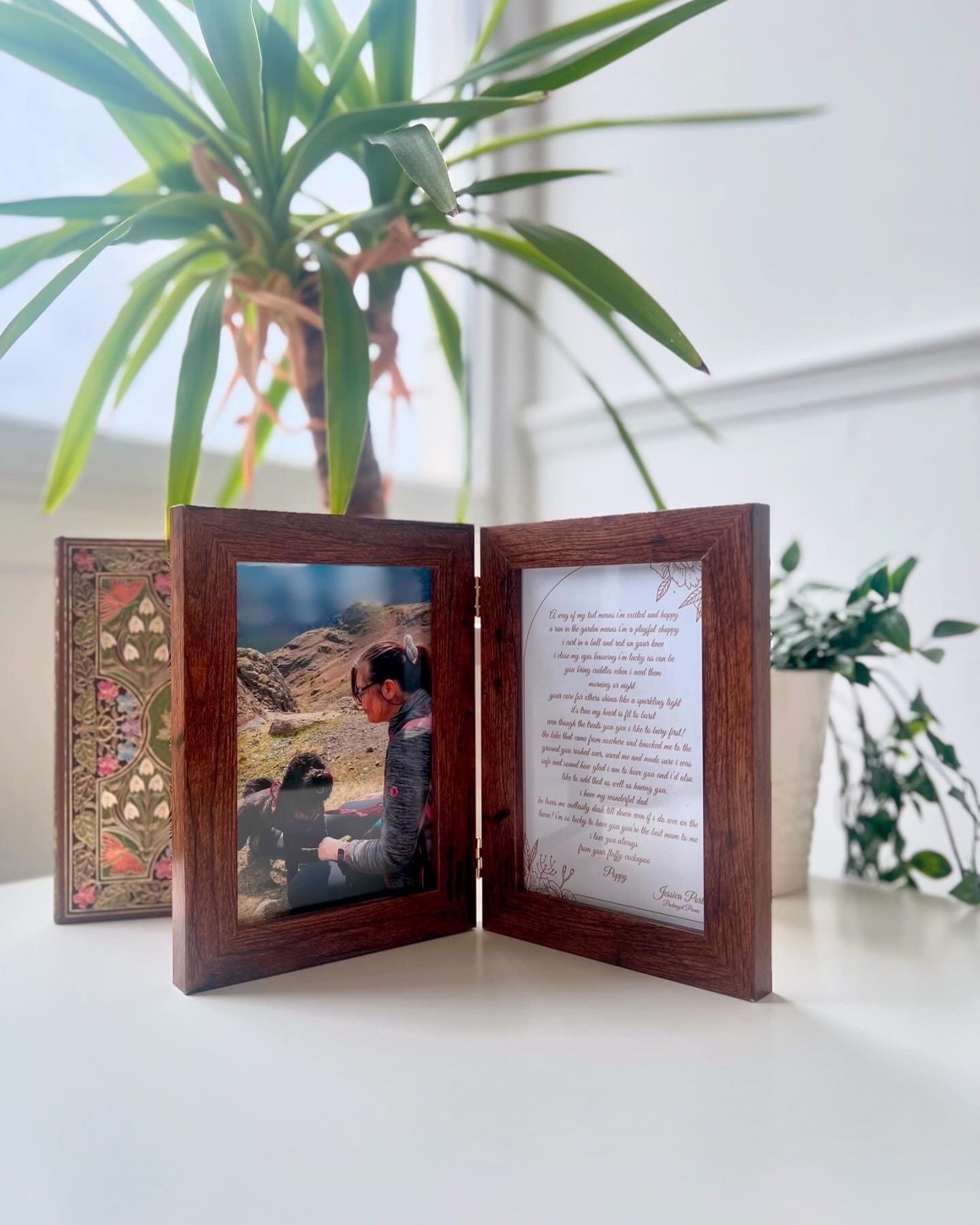 Poem and Picture in a Double Wooden Frame - Etsy