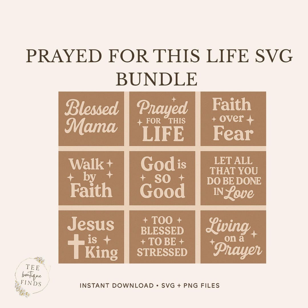 Christian SVG Bundle | Faith Quotes PNG for Cricut – Blessed Mama, God ...