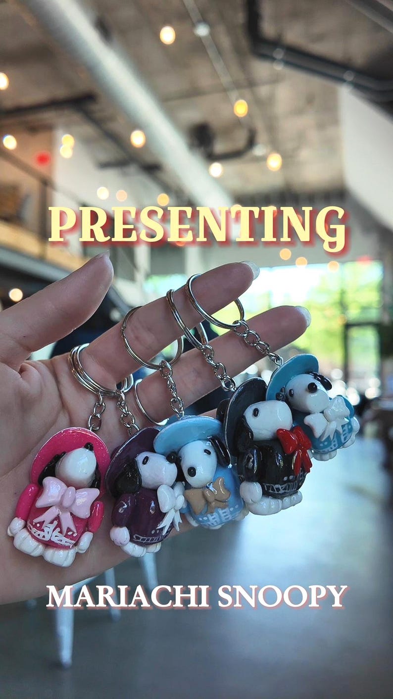 Mariachi Pup Keychain | Gift, Backpack, Purse, Keys, Peanuts, Mexico ...