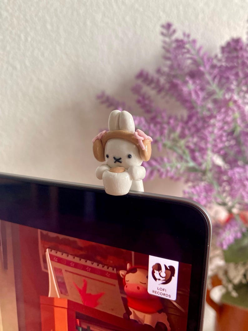 Miffy Phone Hipper: Handmade Polymer Clay Charm - Etsy