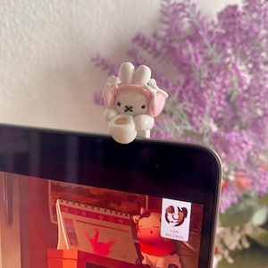Miffy Phone Hipper: Handmade Polymer Clay Charm - Etsy