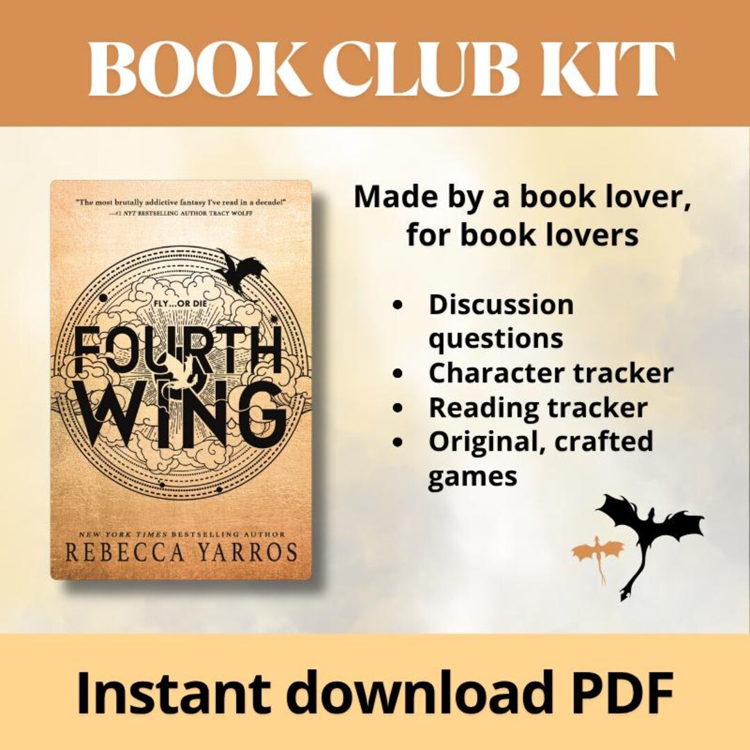 Fourth Wing Book Club Kit – Printable Discussion Guide, Games ...