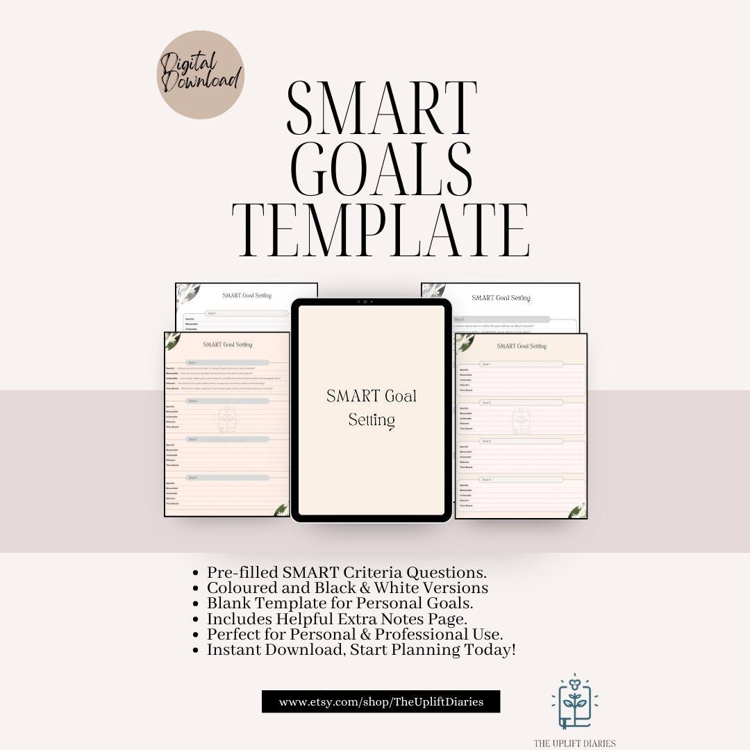SMART Goal Setting Template: Detailed & Structured Goal Planneranxiety ...