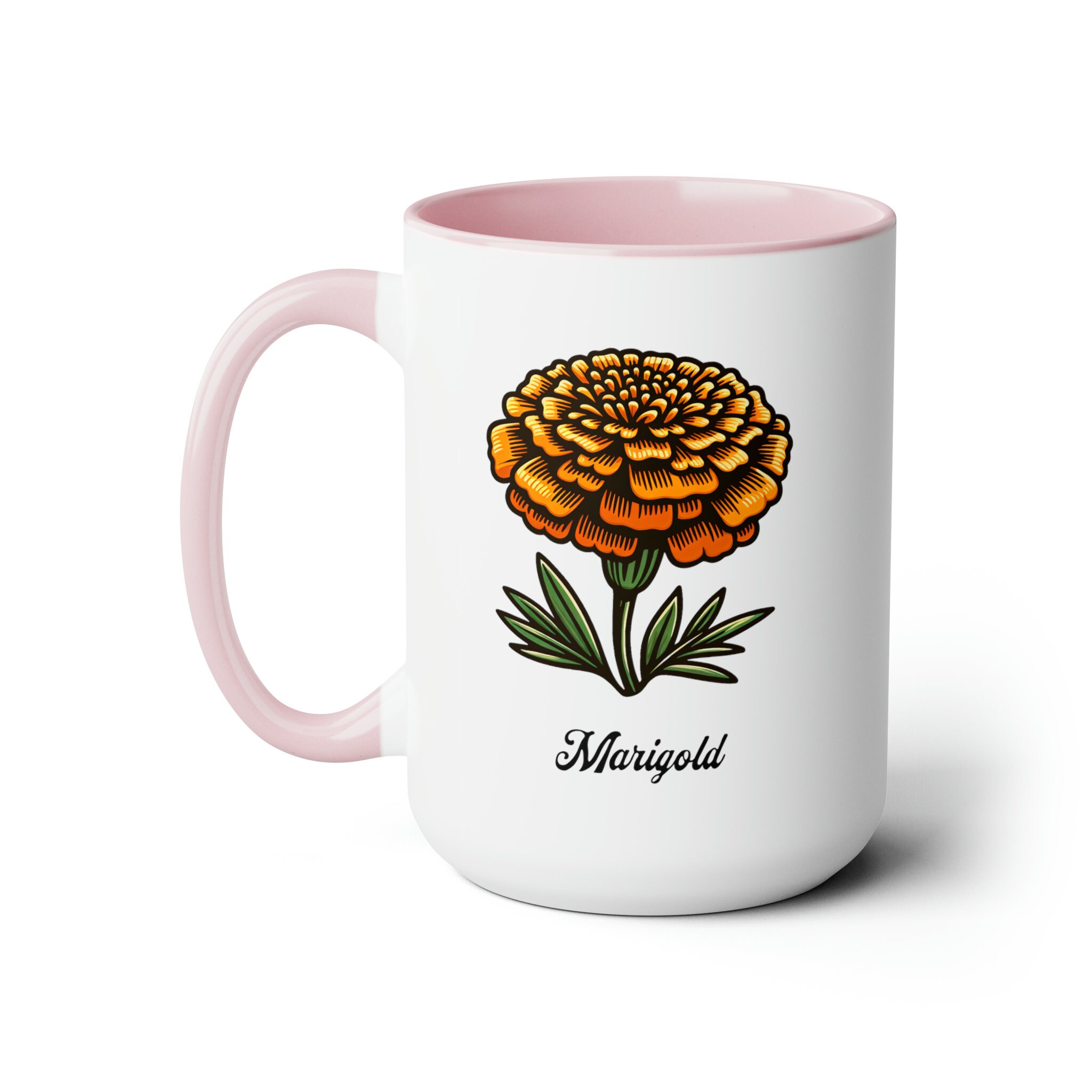 Custom Marigold Birth Flower Month October Mug Personalized Gift ...