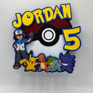Custom Pokemon Birthday Cake Topper - Layered & 3D Cake Topper ...
