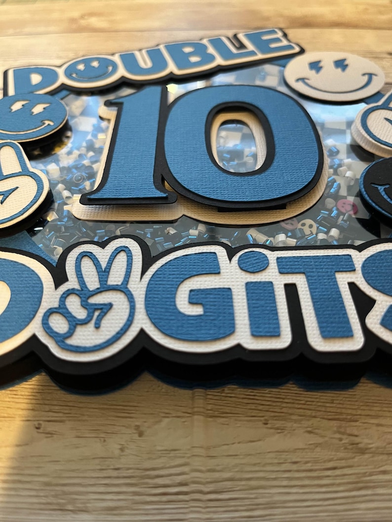 Double Digits Cake Topper,3d Shaker Style, Other Color Options. - Etsy
