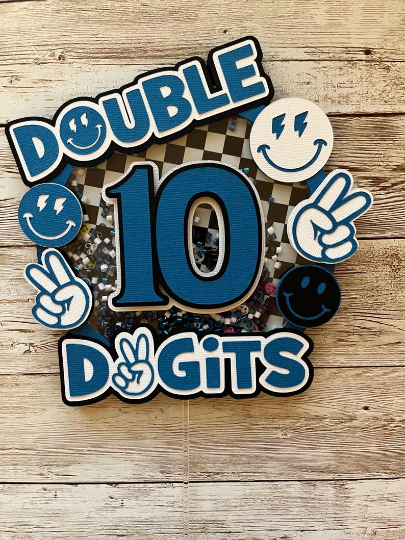 Double Digits Cake Topper,3d Shaker Style, Other Color Options. - Etsy