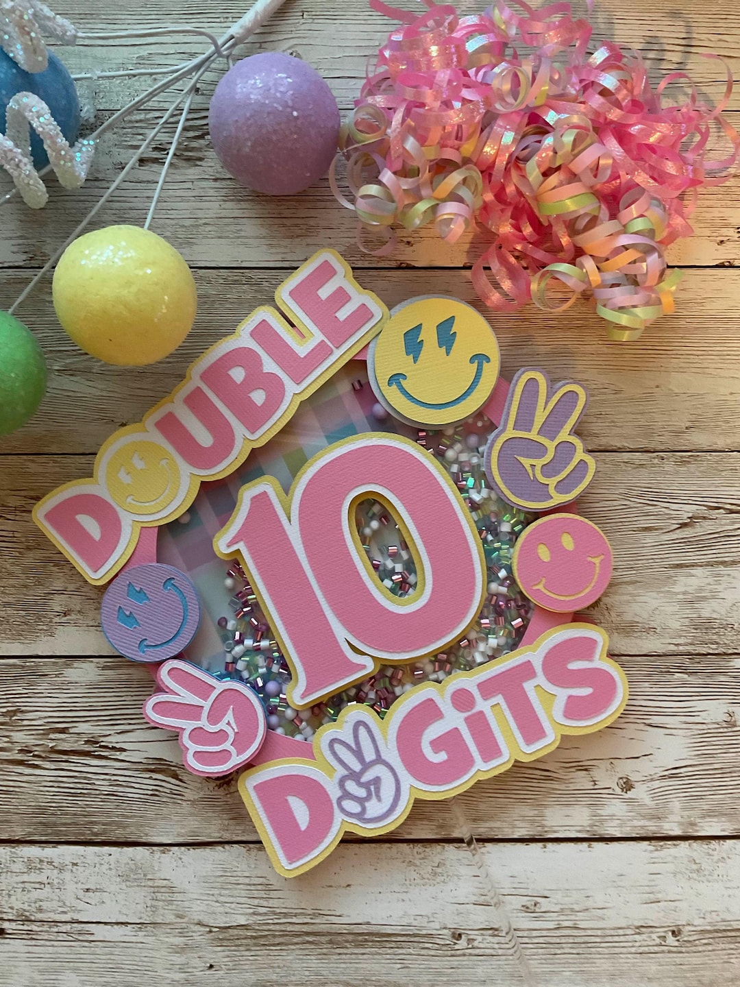 Double Digits Cake Topper,3d Shaker Style, Pastel Colors - Etsy