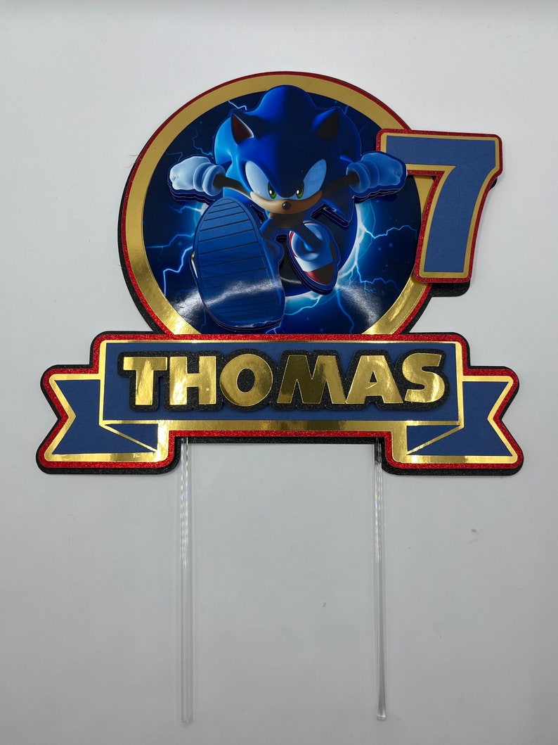 Custom Sonic Birthday Cake Topper 3D & Layered-sonic Birthday Topper ...
