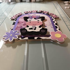 Cow 1st Birthday Cake Topper: Layered 3D Party Decor. - Etsy