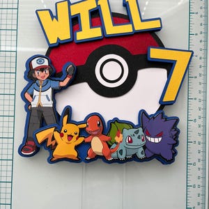 Custom Pokemon Birthday Cake Topper - Layered & 3D Cake Topper ...
