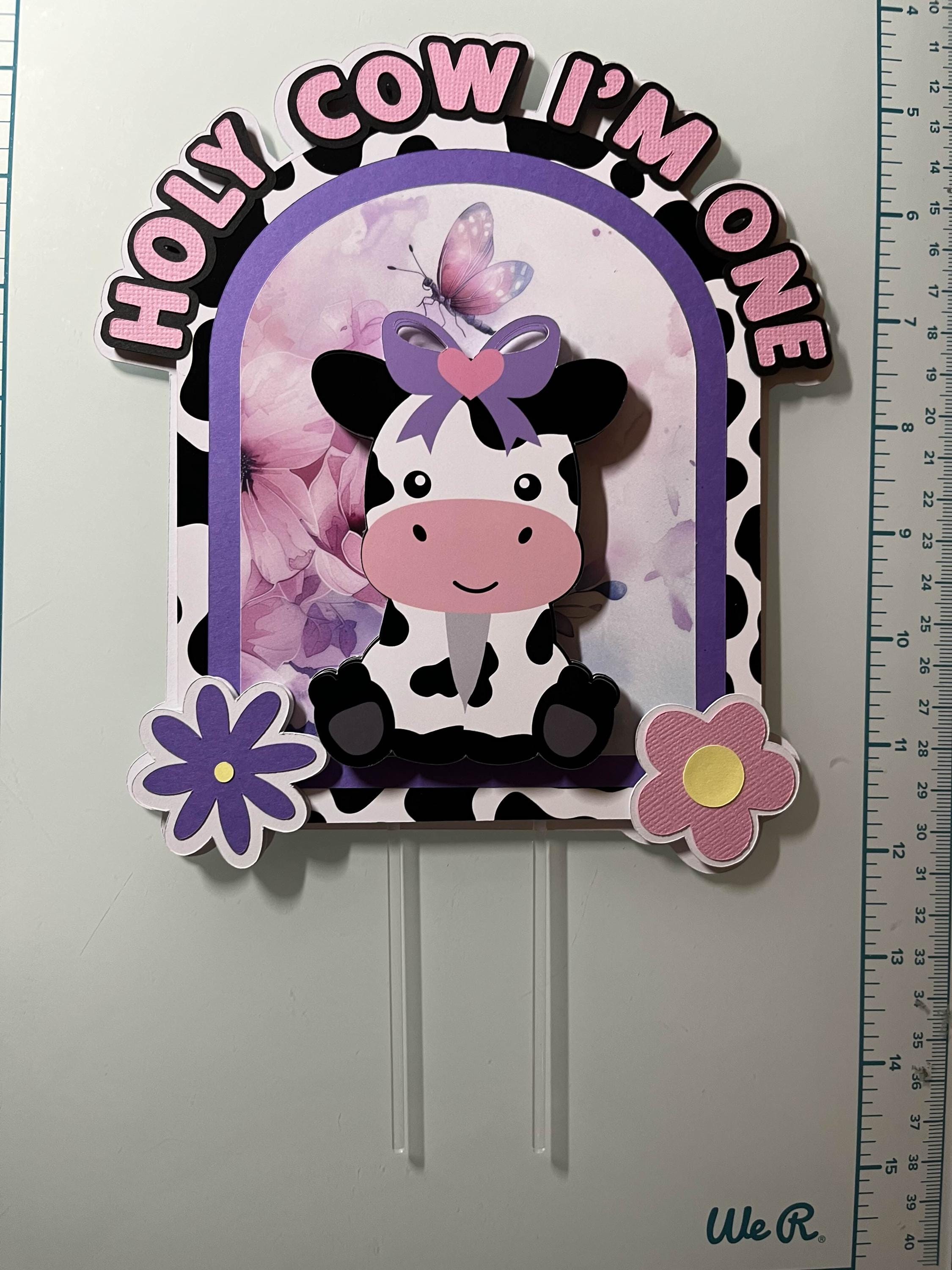 Cow 1st Birthday Cake Topper: Layered 3D Party Decor. - Etsy