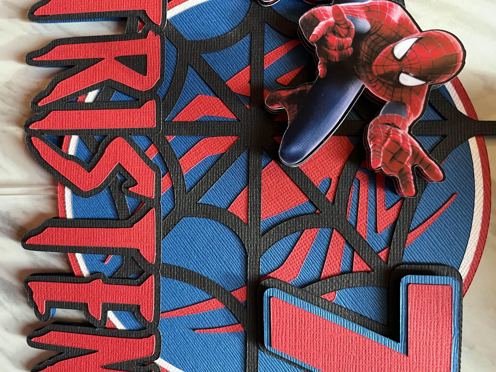 Personalized Spider-man Cake Topper: 3D Effect Birthday Party Decor ...