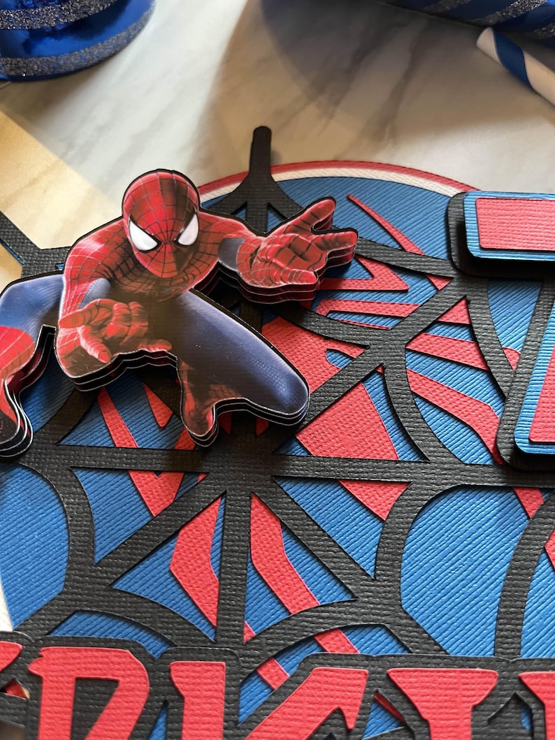 Personalized Spider-man Cake Topper: 3D Effect Birthday Party Decor ...