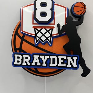 Custom Basketball Topper- Customize This Topper With Name, Age and ...