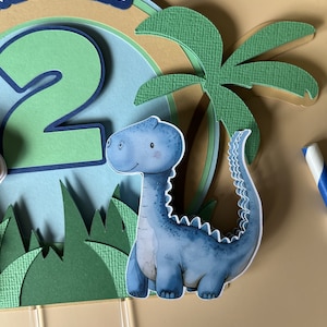 Custom Dino Cake Topper- Cute Pastel Dino Cake Topper-layered for 3d ...