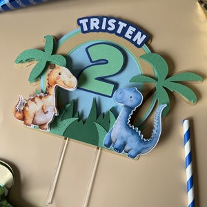 Custom Dino Cake Topper- Cute Pastel Dino Cake Topper-layered for 3d ...