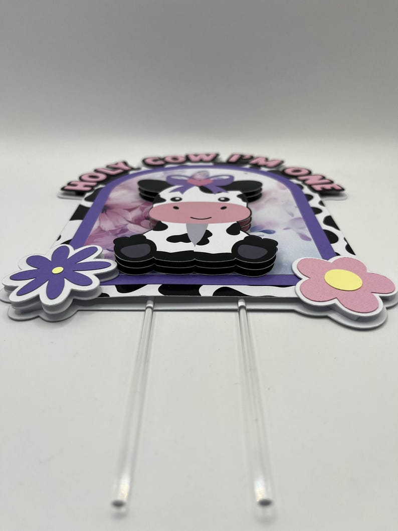 Cow 1st Birthday Cake Topper: Layered 3D Party Decor. - Etsy