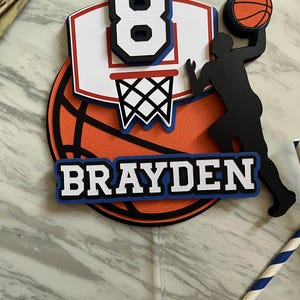 Custom Basketball Cake Topper,personalized Name & Age Choice of Colors ...