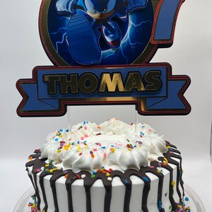 Custom Sonic Birthday Cake Topper: 3D Layered Party Decor - Etsy
