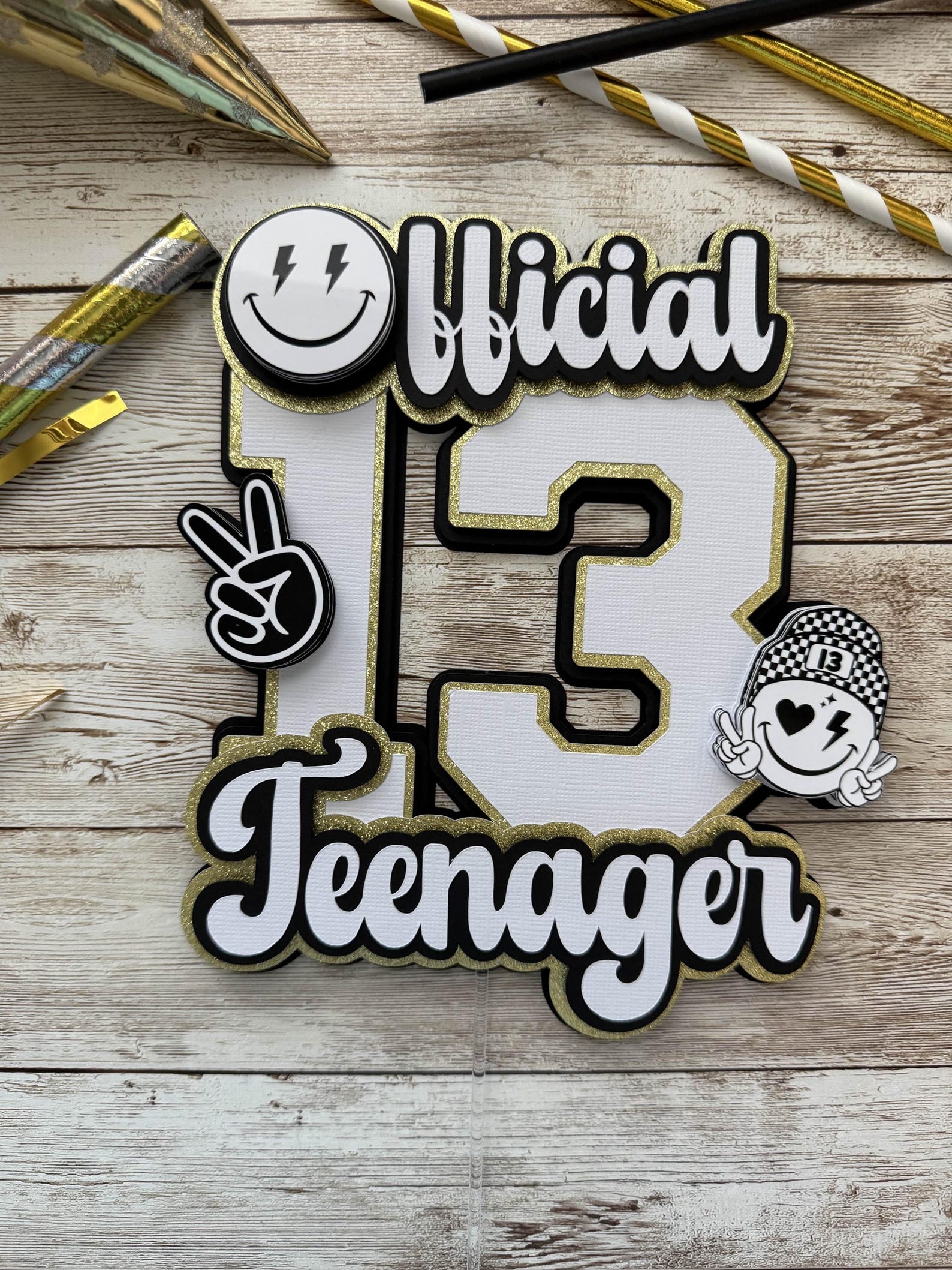 Teen Cake Topper: Layered 13th Birthday Party Decor - Etsy