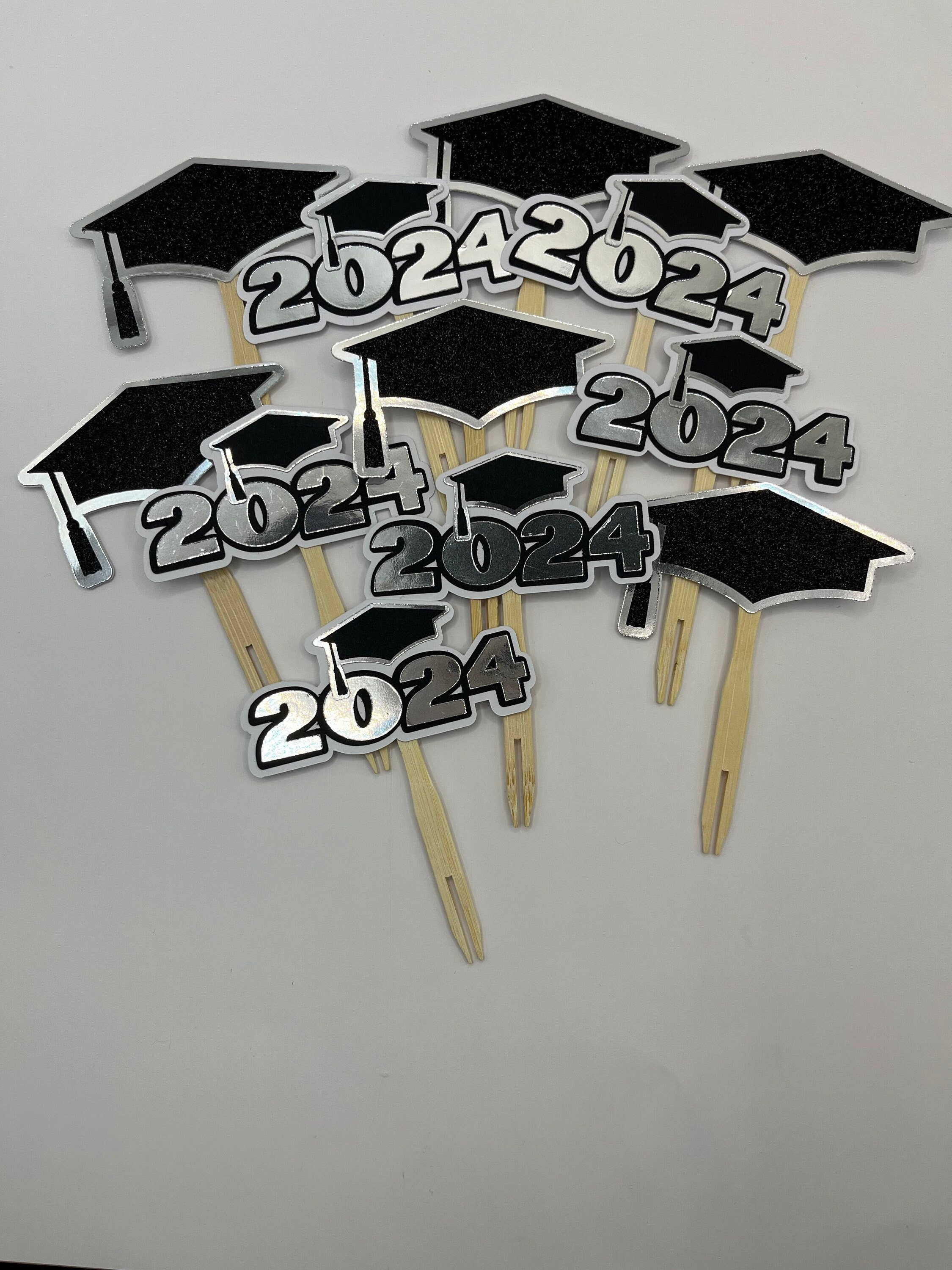 Graduation Cupcake Toppers Grad 2024 Graduation Party Toppers 2024 ...