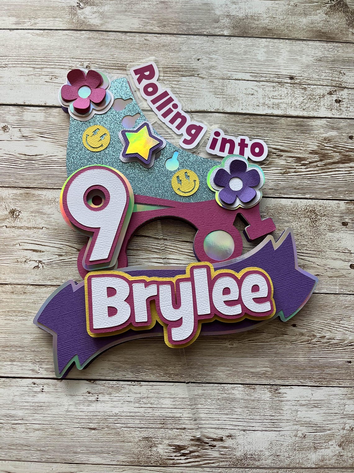 Rolling Into or Skating Into Cake Topper. - Etsy