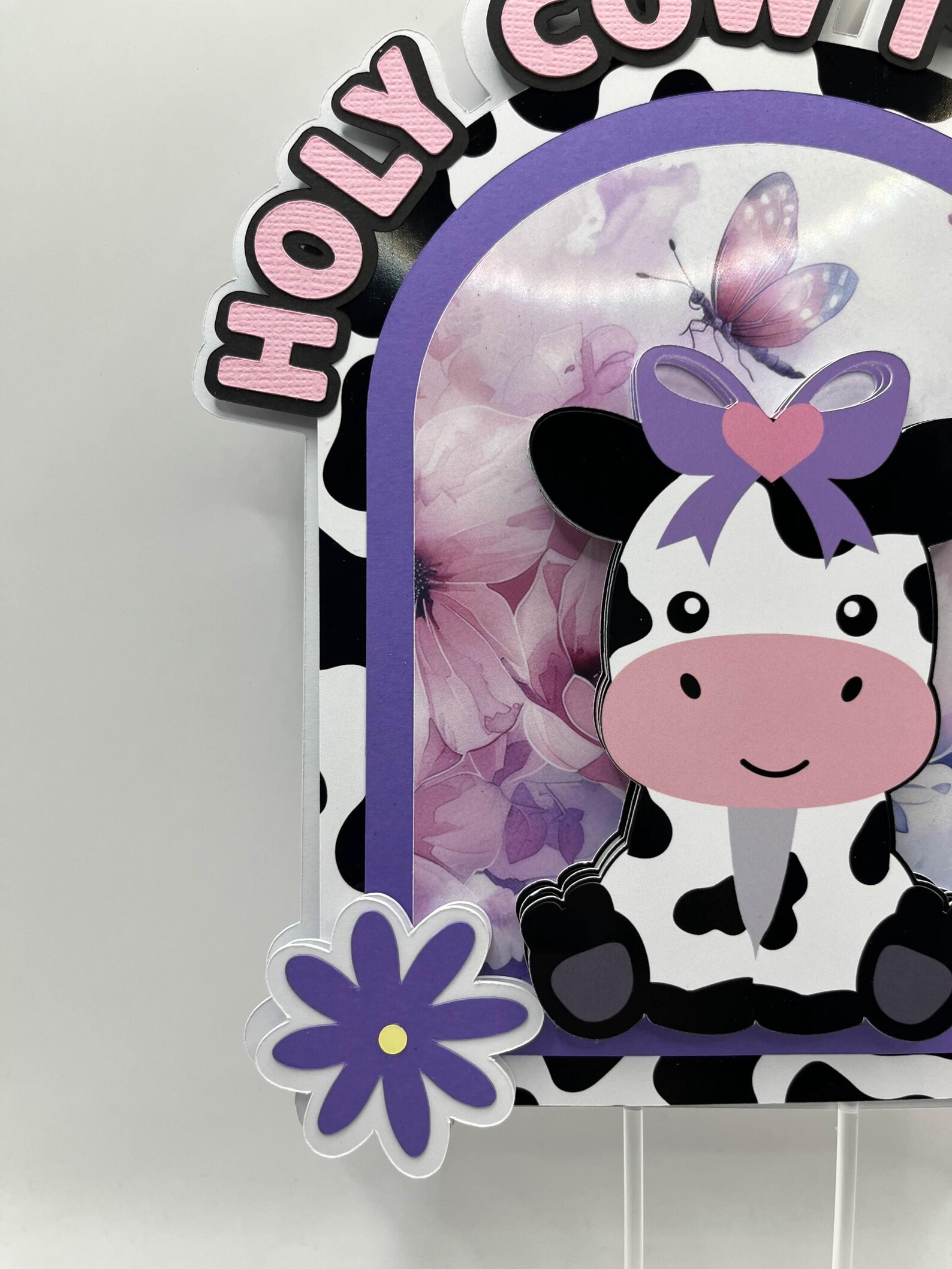 Cow 1st Birthday Cake Topper: Layered 3D Party Decor. - Etsy