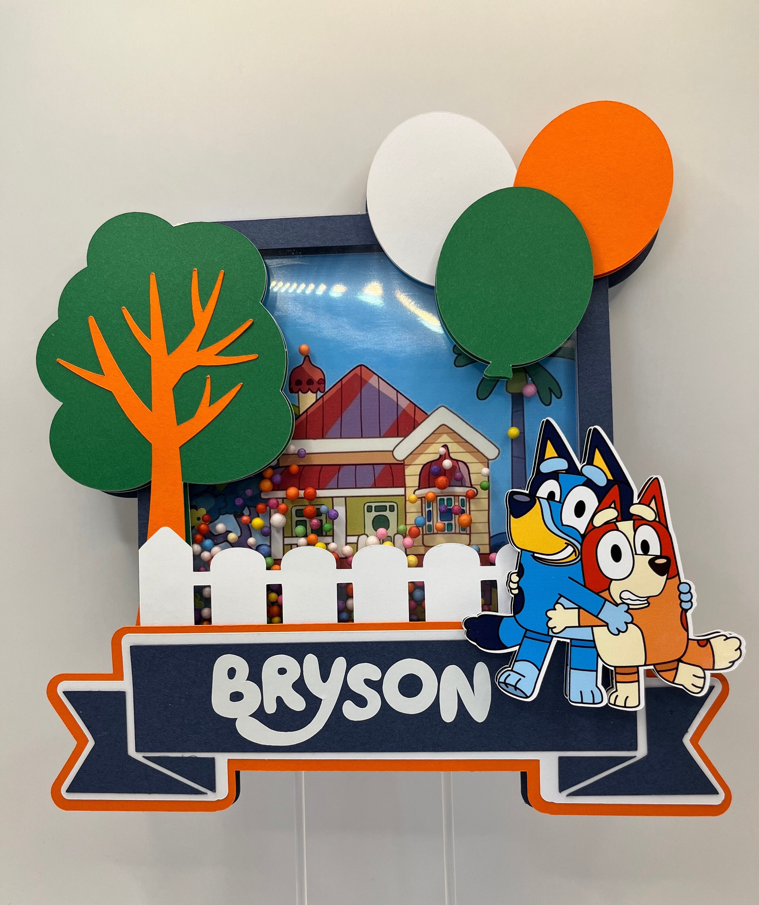 Custom Bluey Shaker Cake Topper Bluey Bday Topper Lighted Bluey Topper ...