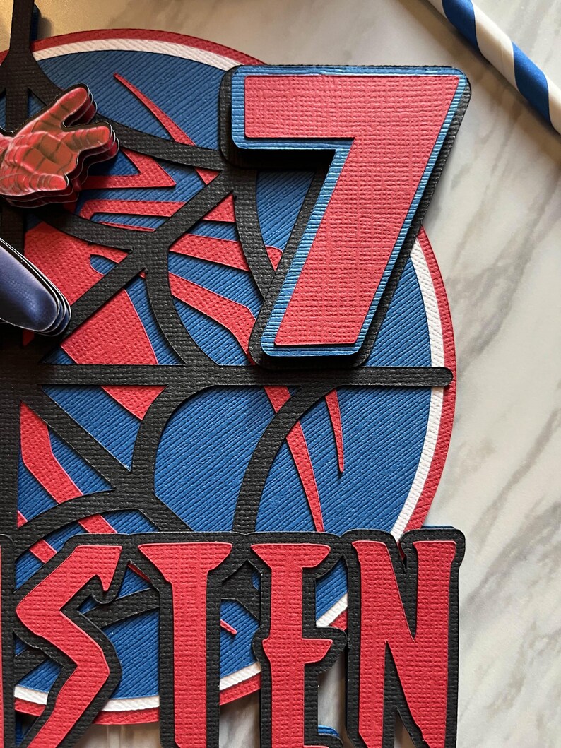 Personalized Spider-man Cake Topper: 3D Effect Birthday Party Decor ...