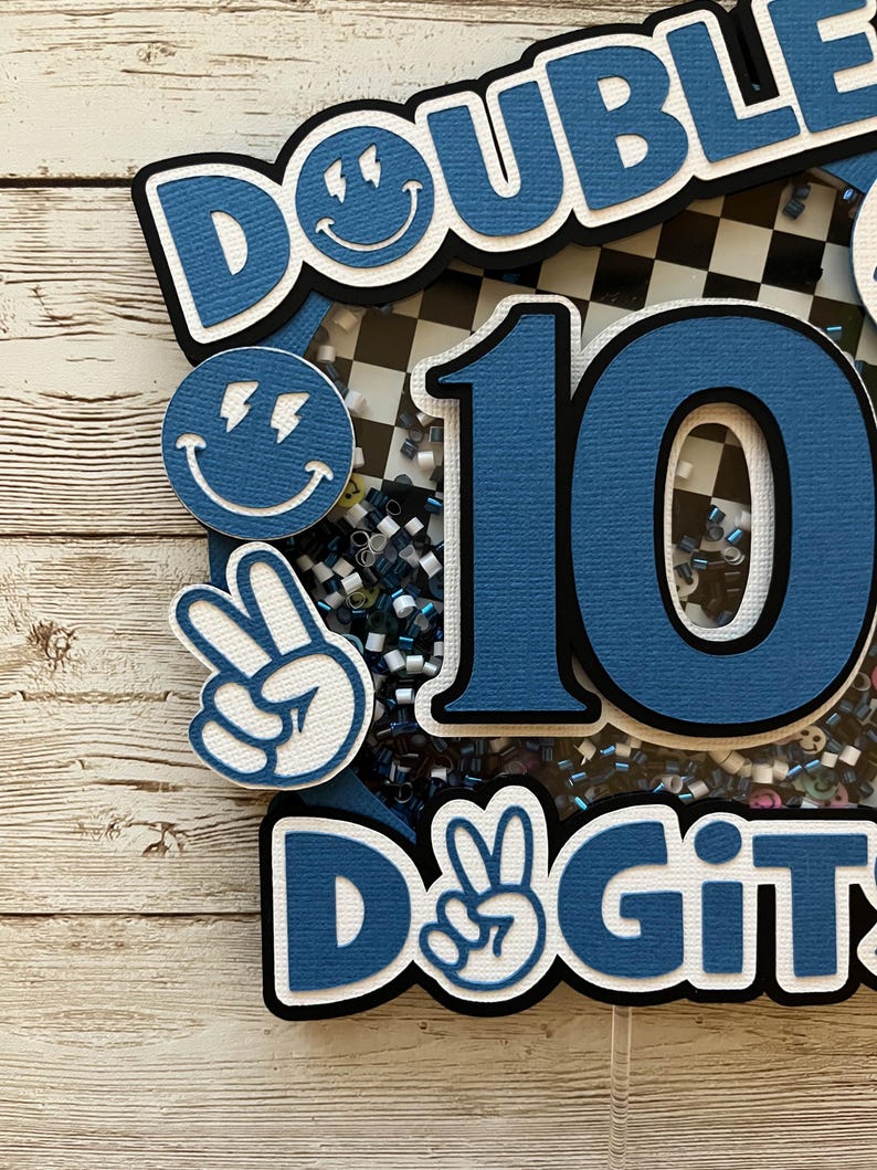 Double Digits Cake Topper,3d Shaker Style, Other Color Options. - Etsy