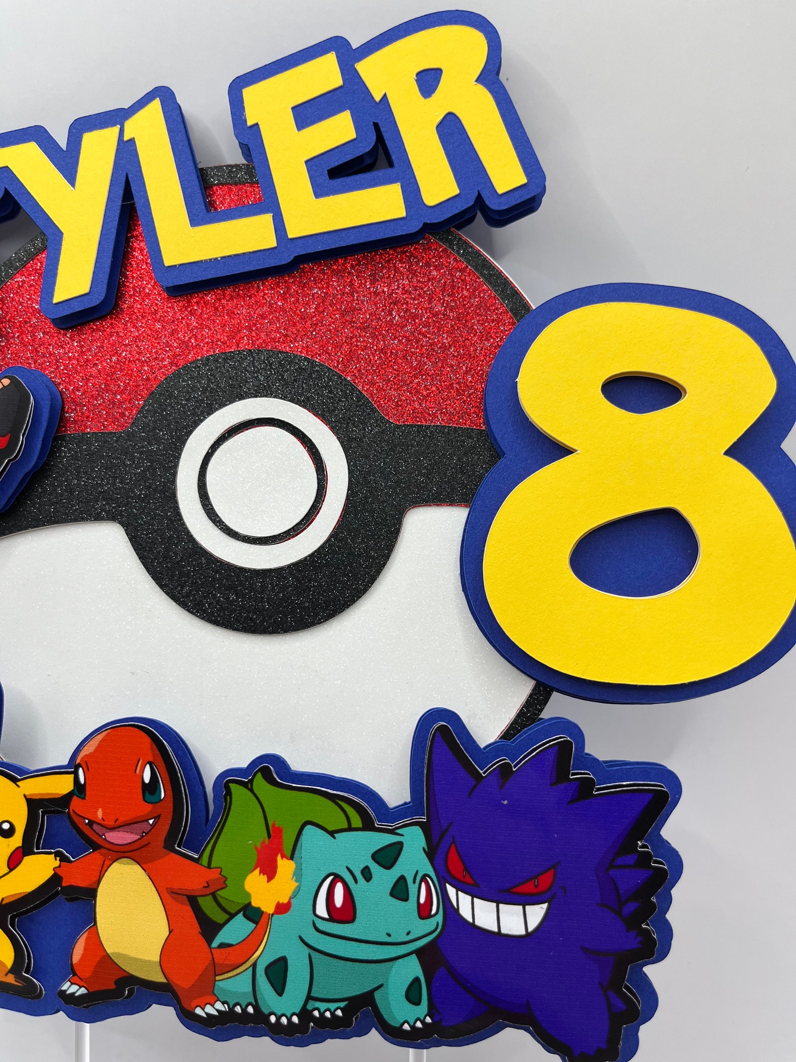 Custom Pokemon Birthday Cake Topper Layered & 3D Cake Topper Charmander ...