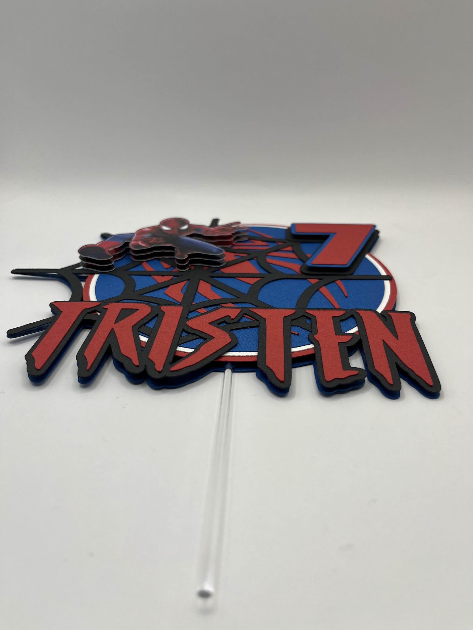 Personalized Spider-man Cake Topper: 3D Effect Birthday Party Decor ...