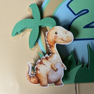Custom Dino Cake Topper- Cute Pastel Dino Cake Topper-layered for 3d ...