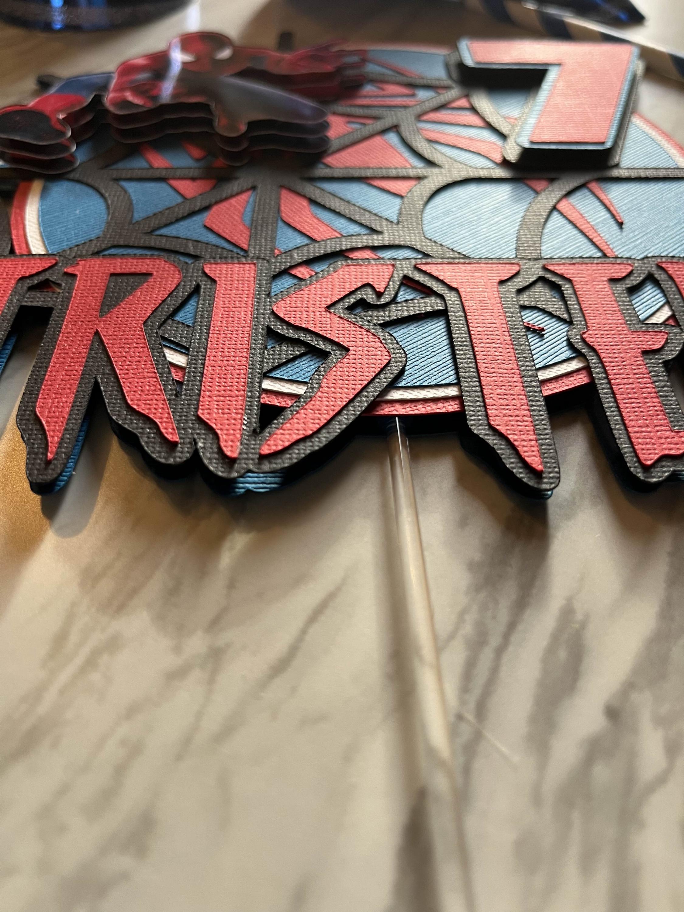 Personalized Spider-man Cake Topper: 3D Effect Birthday Party Decor ...