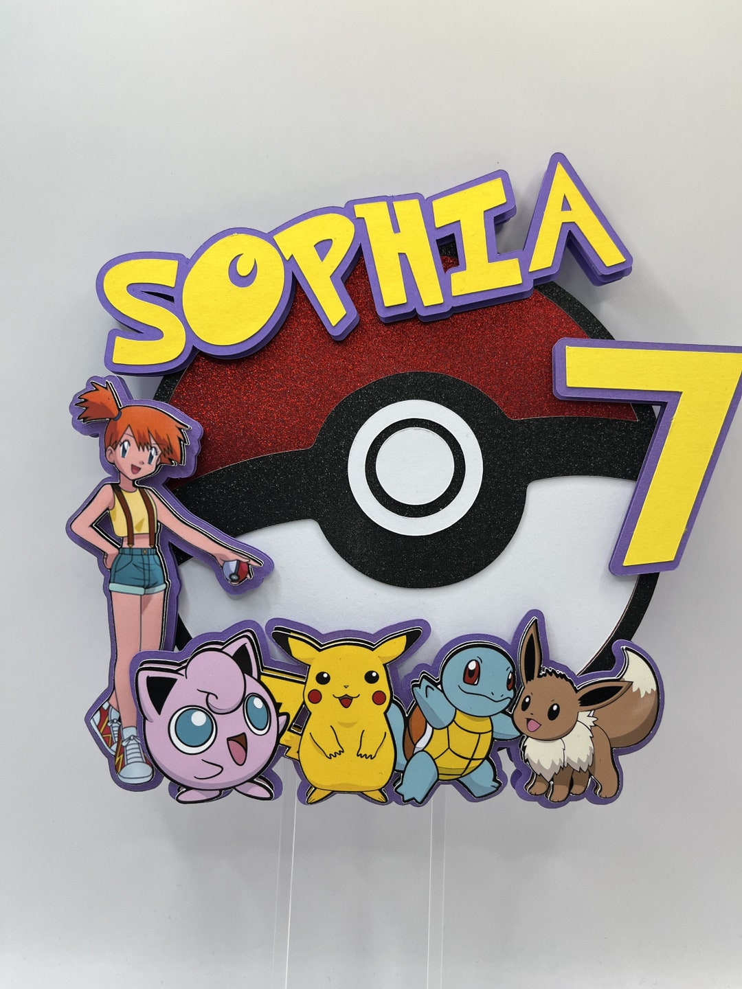 Custom Pokemon Birthday Cake Topper – Misty and Friends, 3D Layered - Etsy