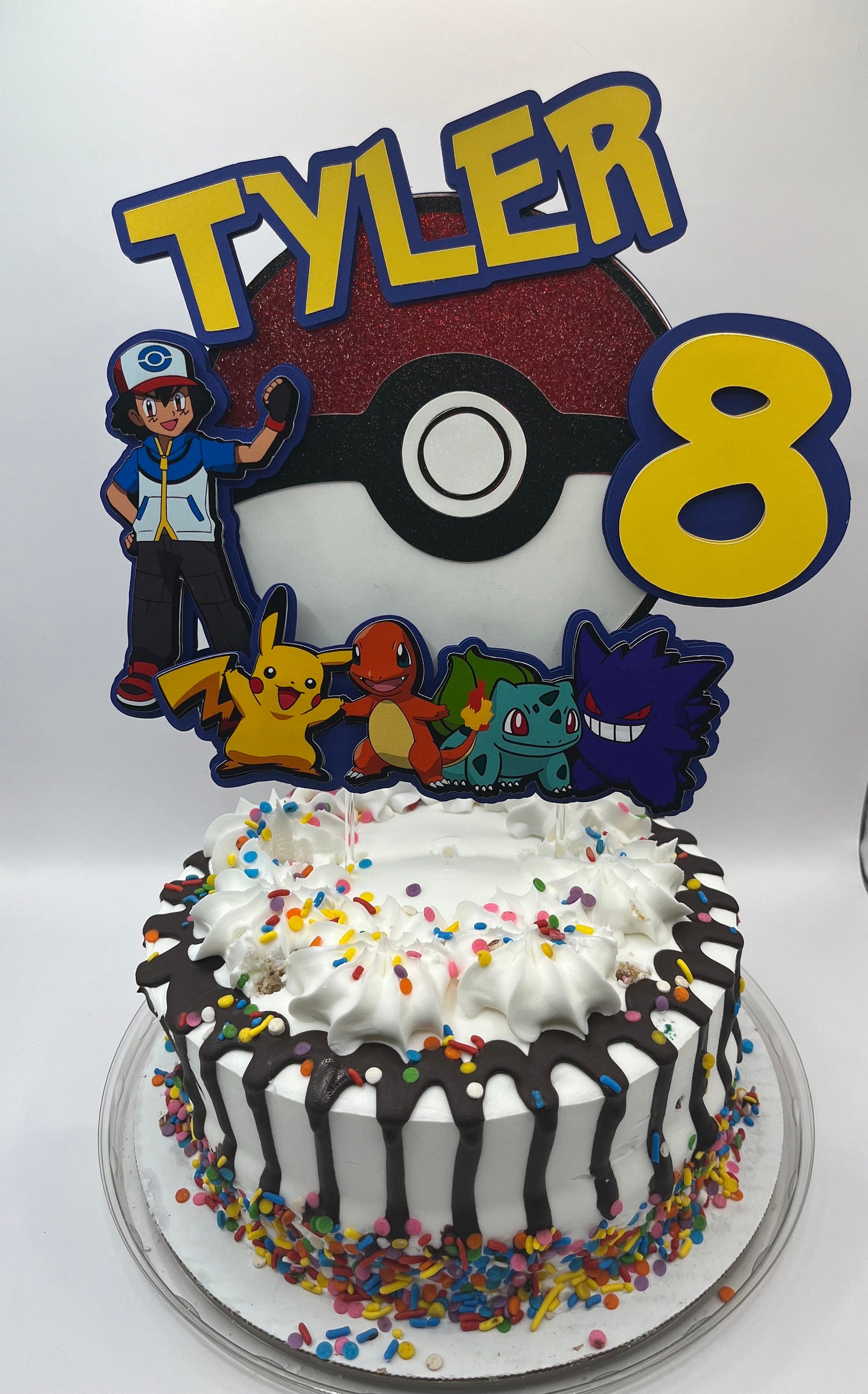 Custom Pokemon Birthday Cake Topper Layered & 3D Cake Topper Charmander ...