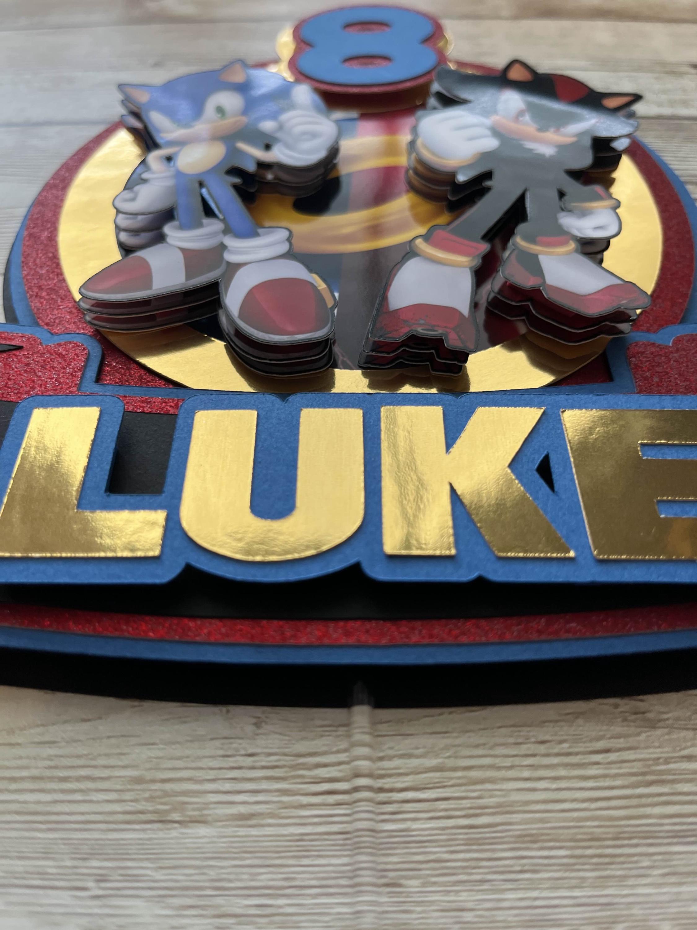 Custom 3D Sonic Vs Shadow Cake Topper: Personalized Birthday Party ...