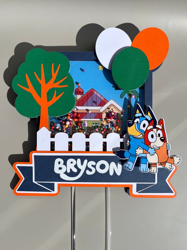 Custom Bluey Shaker Cake Topper Bluey Bday Topper Lighted Bluey Topper ...
