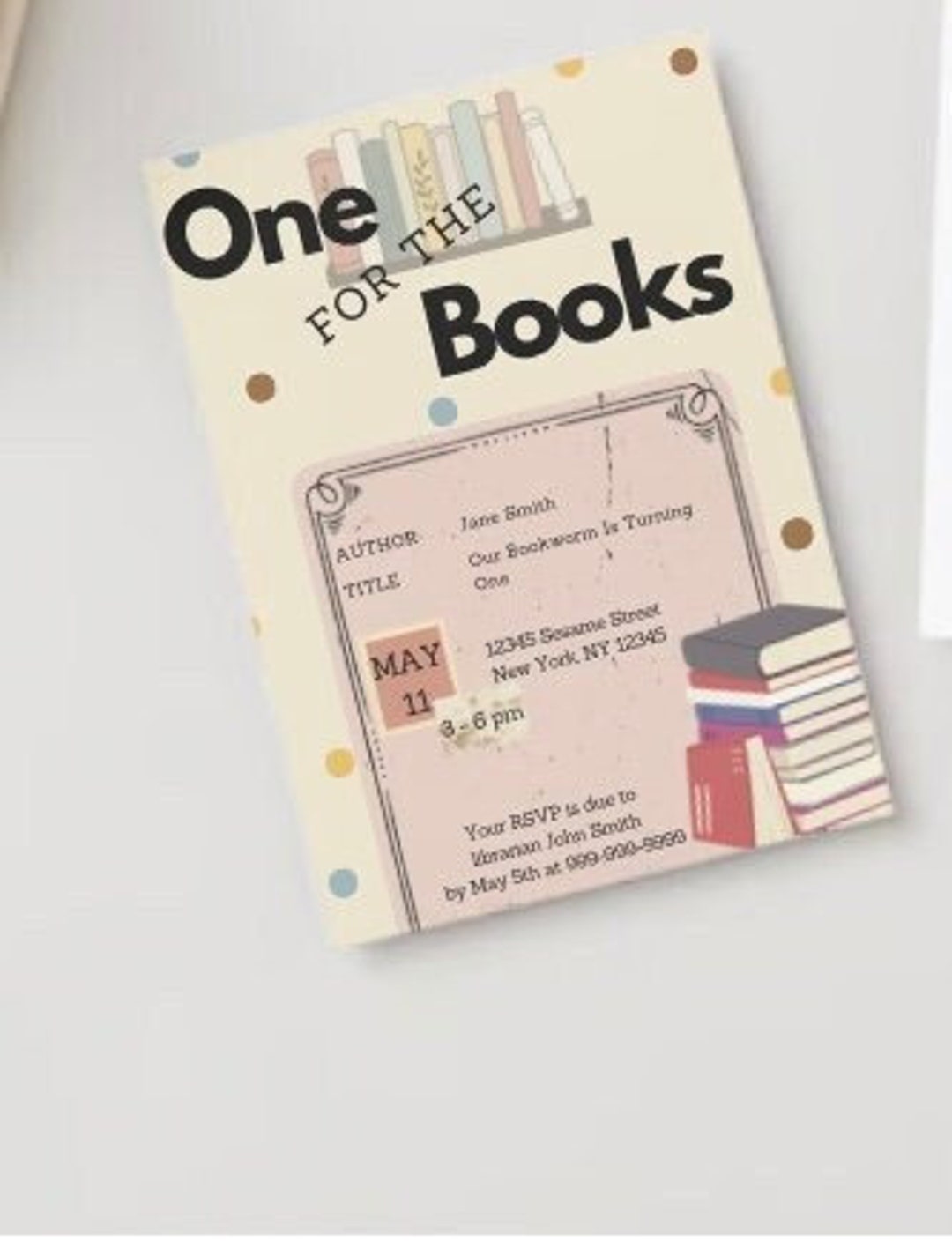 First Birthday Invitation, Story Book Birthday Library Boy Girl Baby - Etsy