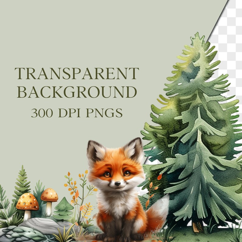 Woodland Creatures Watercolor Clipart for Commercial Use, Nursery ...