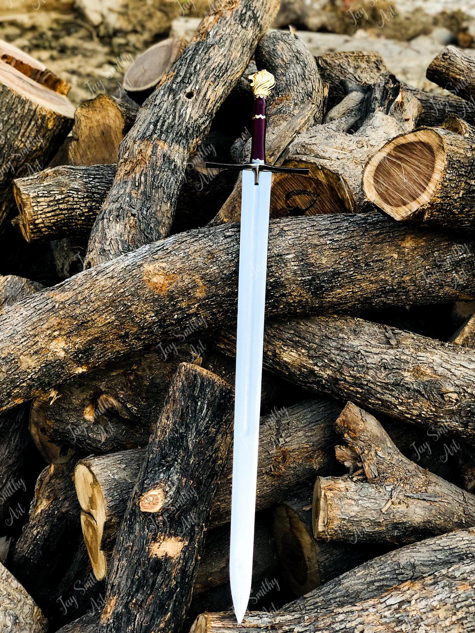 Hand-forged Rhindon Sword Peter Pevensie Narnia Replica Sword Lion ...