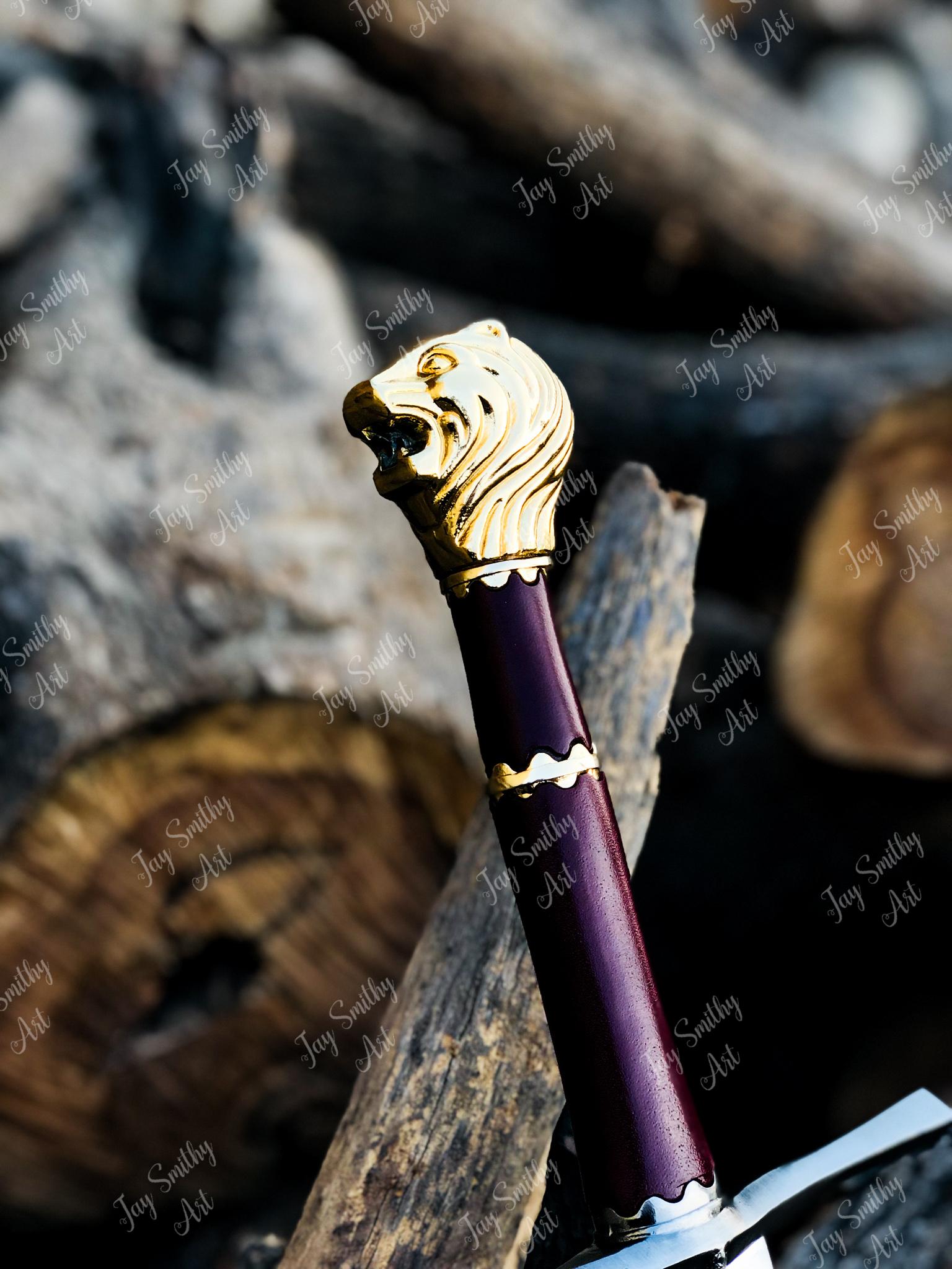 Hand-forged Rhindon Sword Peter Pevensie Narnia Replica Sword Lion ...