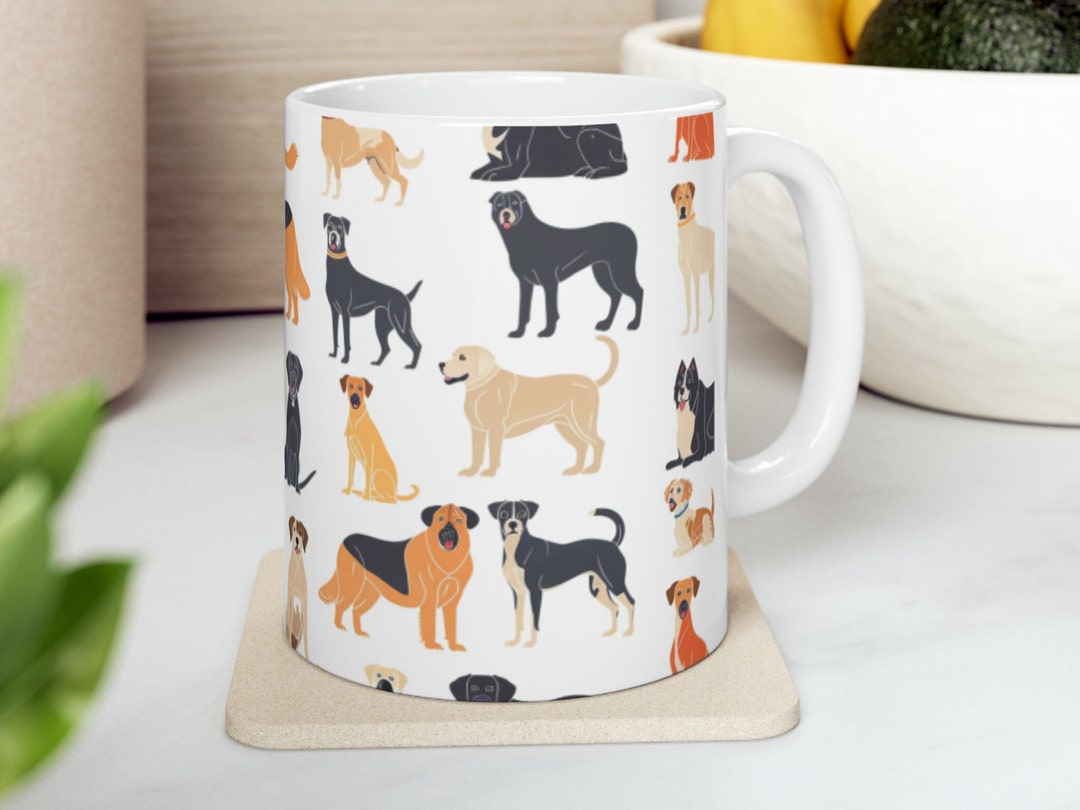 Dog Mug, Cute Dog Mug, Cute Dogs, Dog Lover Gift, Cute Gift, Cute Mug ...